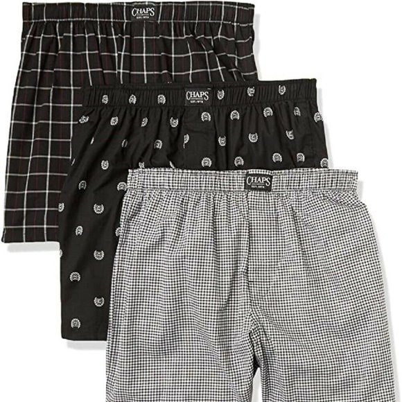 Chaps | Underwear & Socks | Chaps Underwear Mens Woven Boxer Plaidblack ...